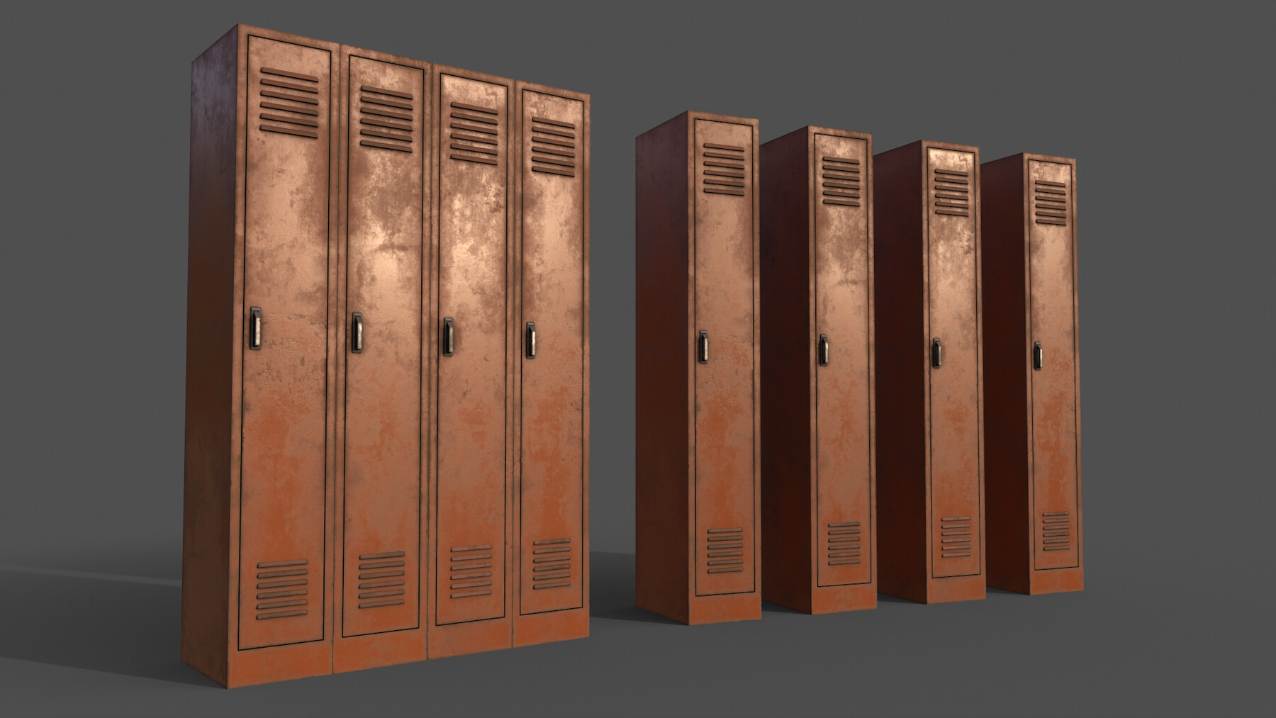 ArtStation - PBR School Gym Locker 02 - Orange | Game Assets