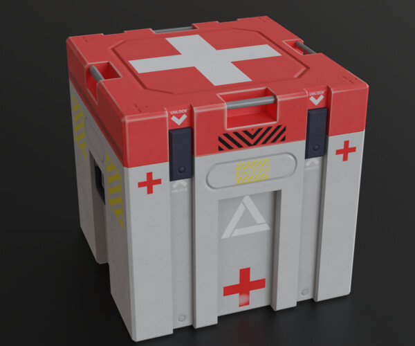 ArtStation - Crate SciFi First Aid Kit Low-poly | Game Assets