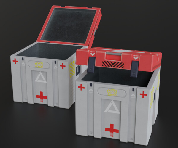 ArtStation - Crate SciFi First Aid Kit Low-poly | Game Assets