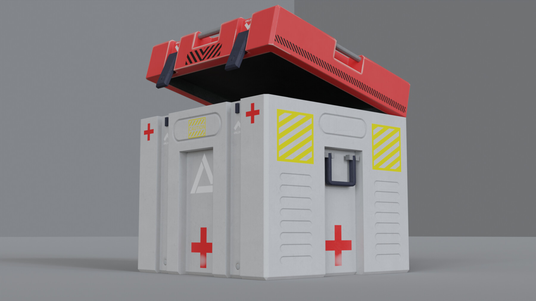 ArtStation - Crate SciFi First Aid Kit Low-poly | Game Assets