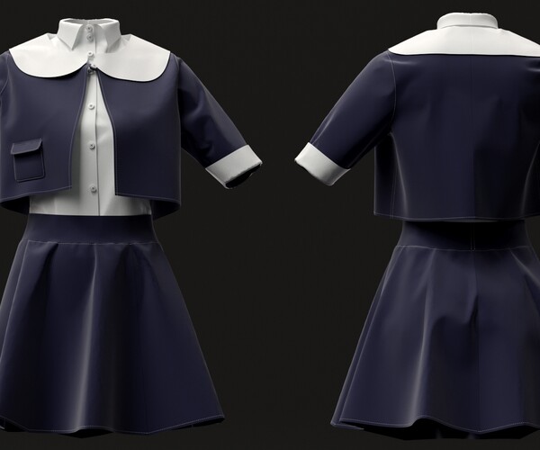 ArtStation - School Uniform with Skirt | Resources