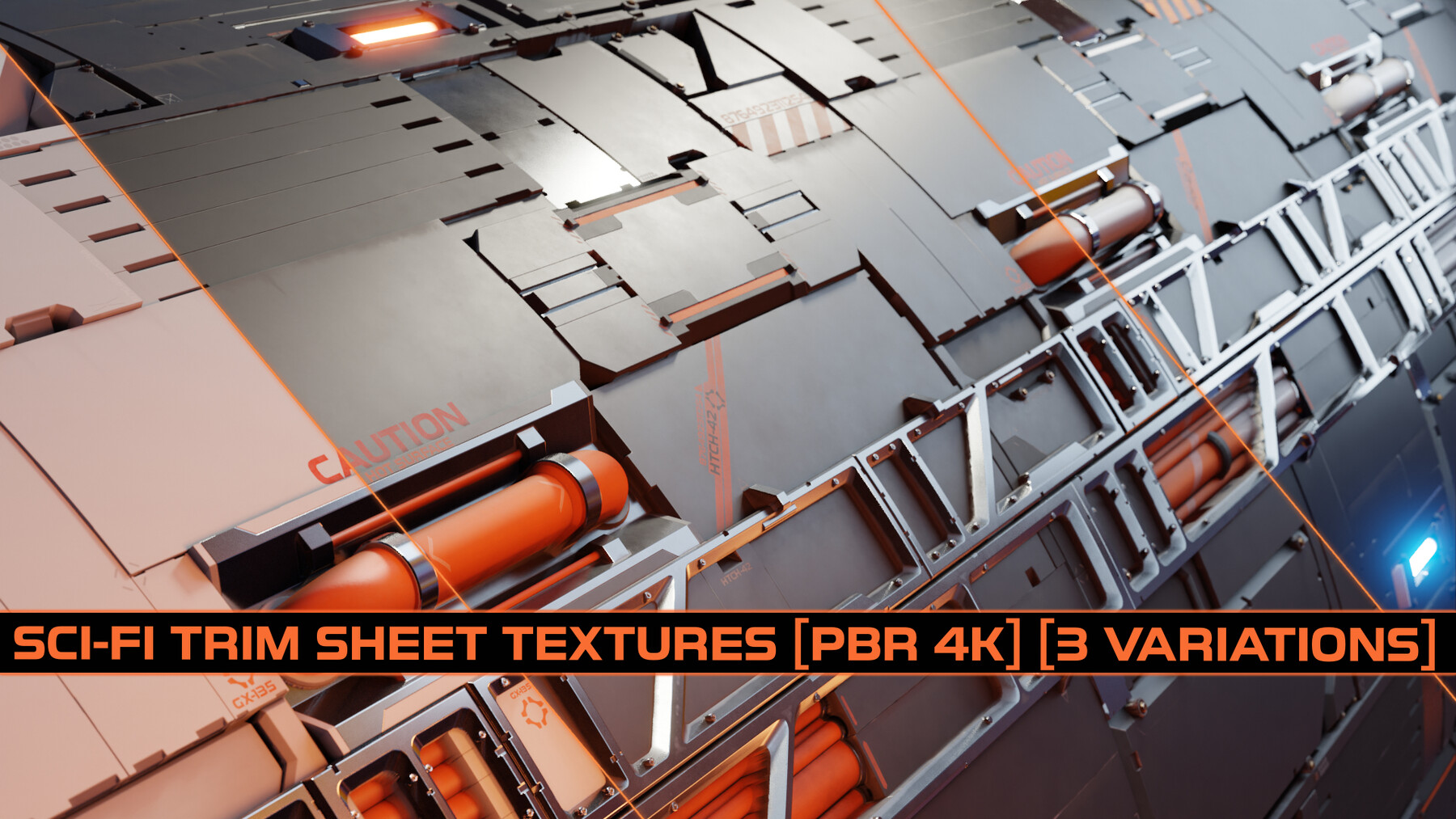 ArtStation - Sci fi Trim sheet texture 3 Variations | Resources