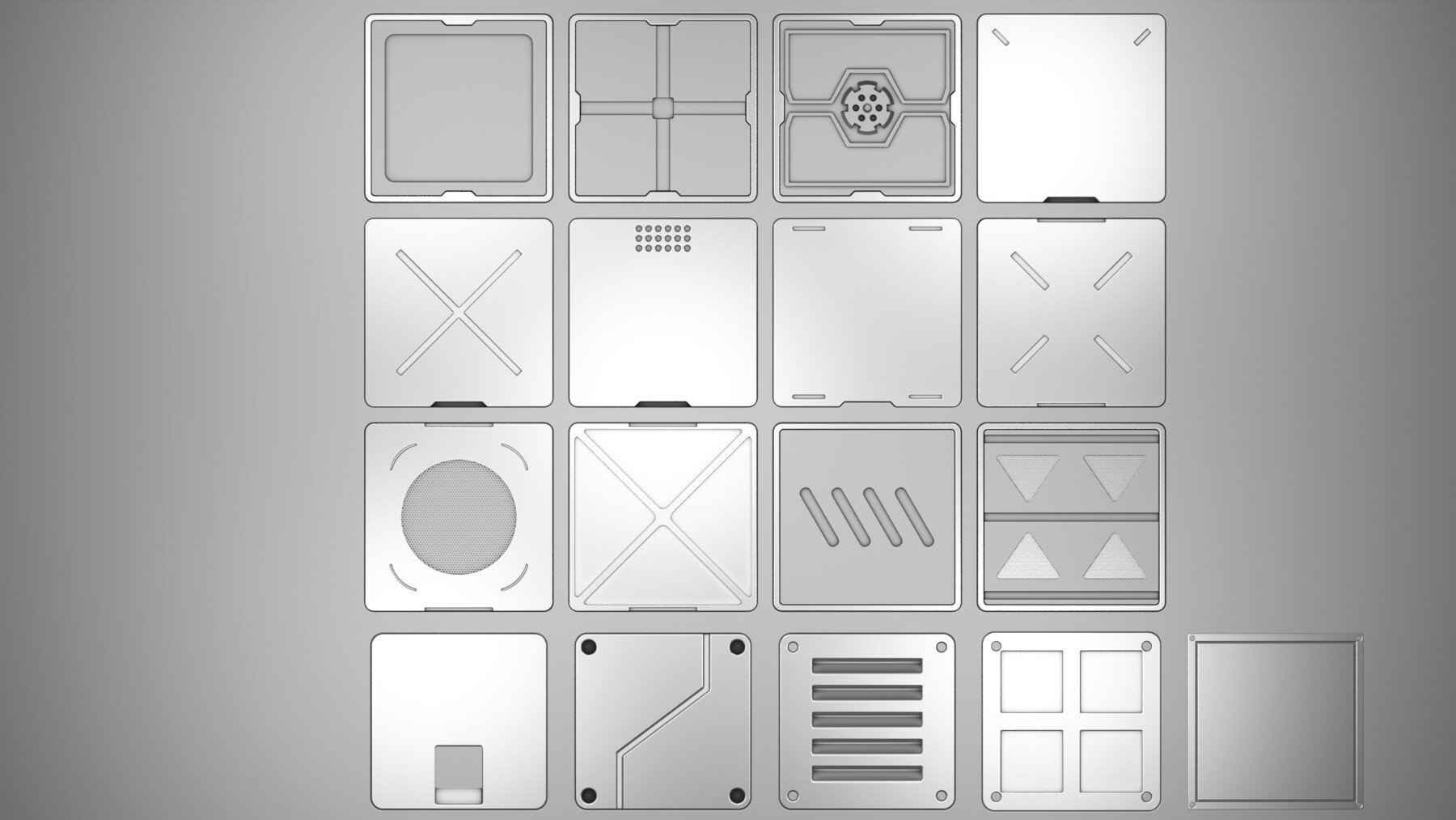 ArtStation - 50 - Sci-Fi Panel Decals Pack (DECALMachine Ready) | Game Assets