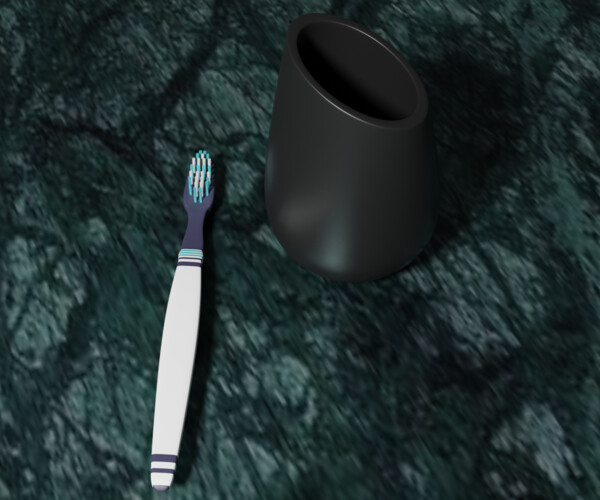 ArtStation - Toothbrush and Holder 3D model | Game Assets