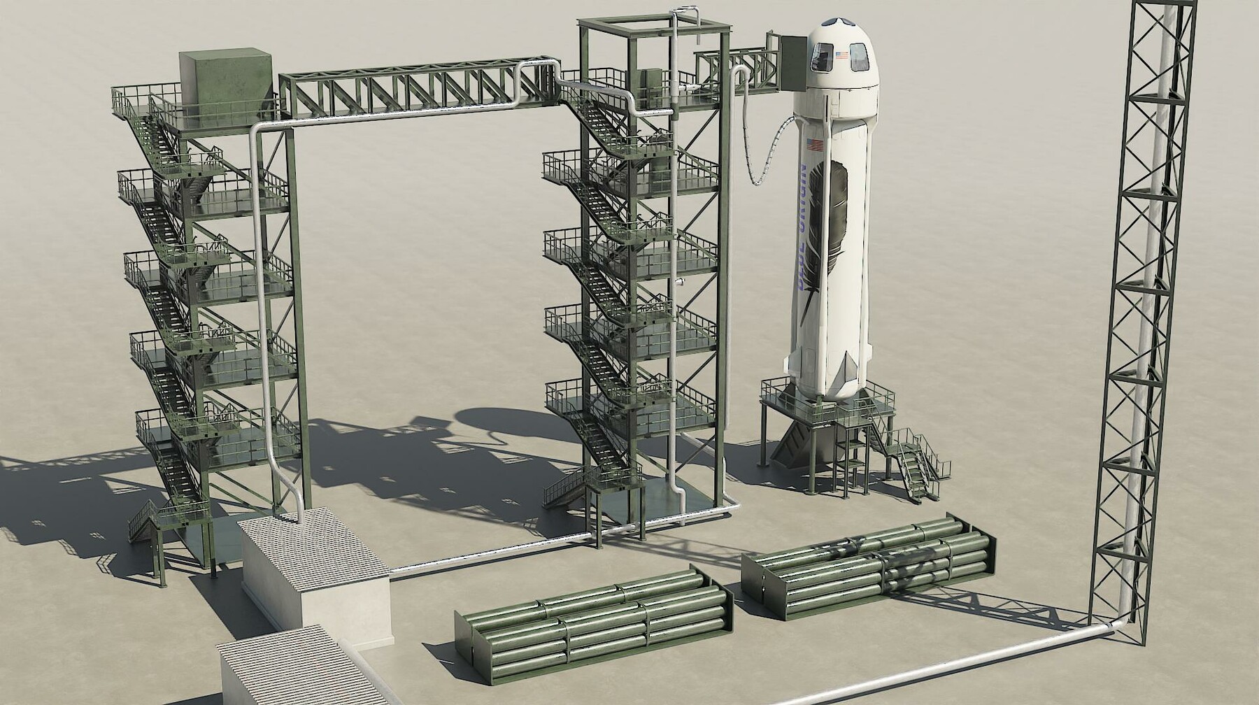 ArtStation - New Sheppard and launchpad 3D model | Resources