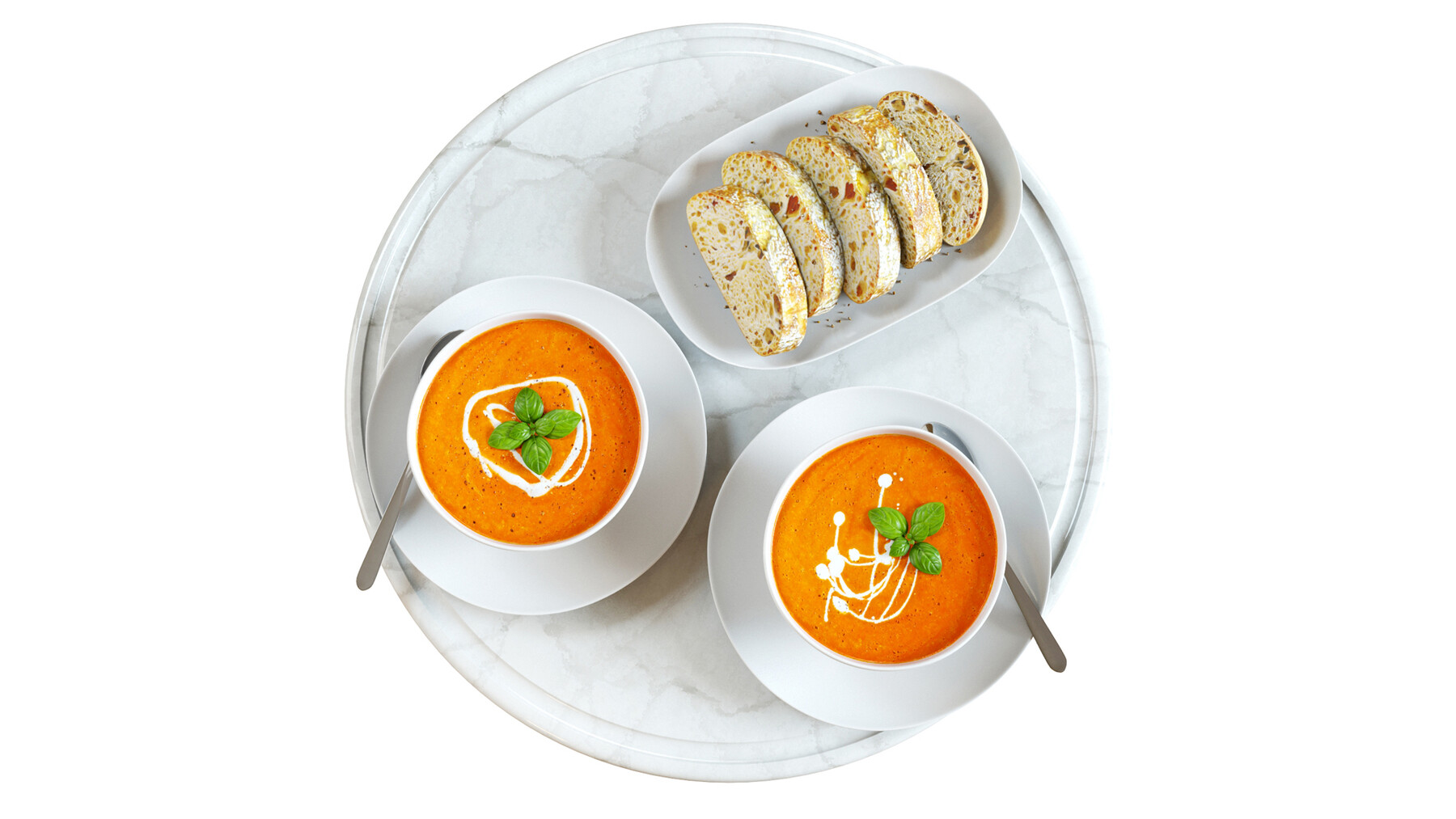 ArtStation - 3D Model / Food Set 03 / Tomato Soup and Bread | Resources