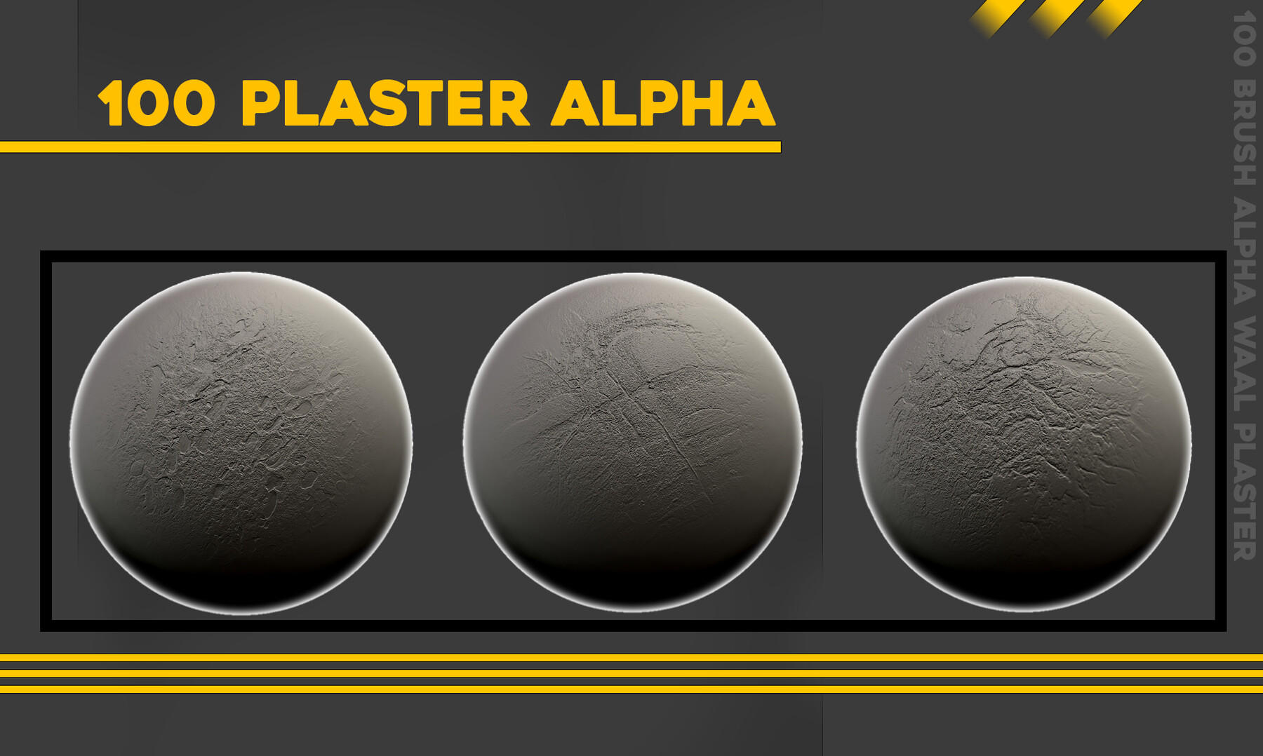 ArtStation - 100 alpha brushes concret - stone - plaster | Brushes