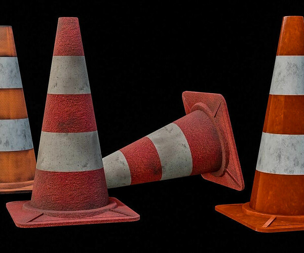 ArtStation - Traffic Cone 3D Model Set | Game Assets