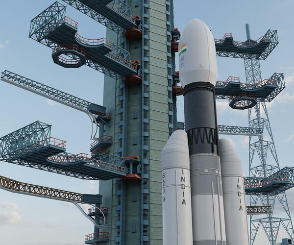 ArtStation - GSLV rocket 3D model | Resources