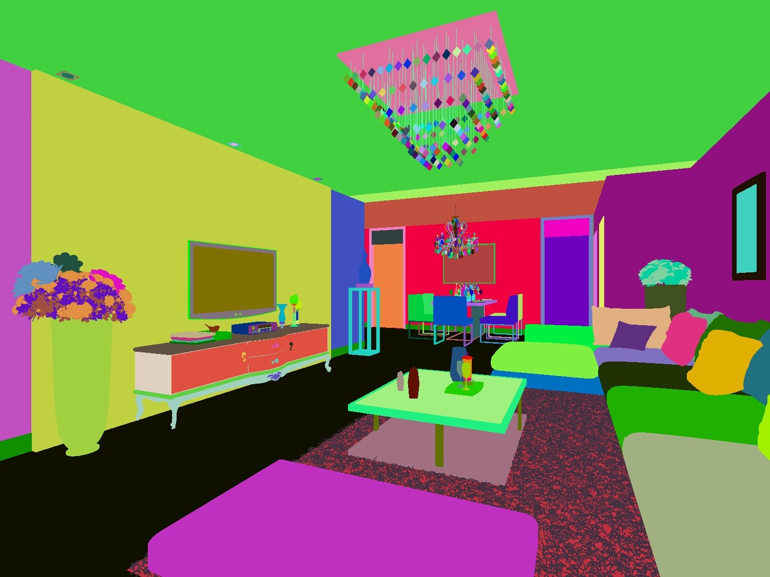 ArtStation - le concise sitting room dining room balcony 1802 | Resources