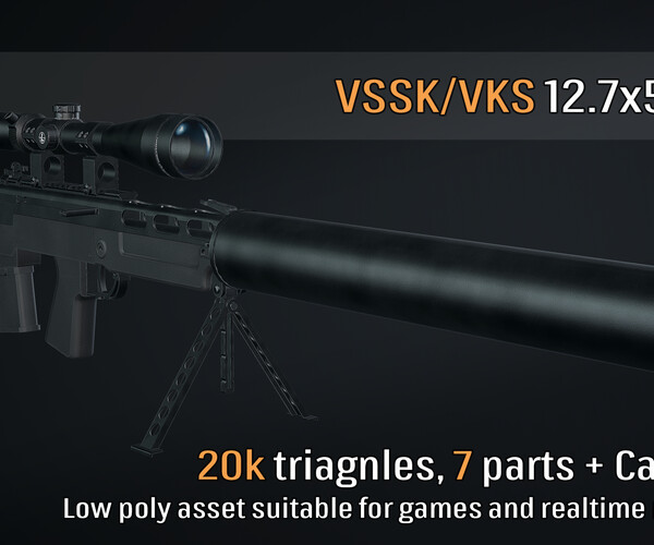 ArtStation - VKS Sniper Rifle | Game Assets