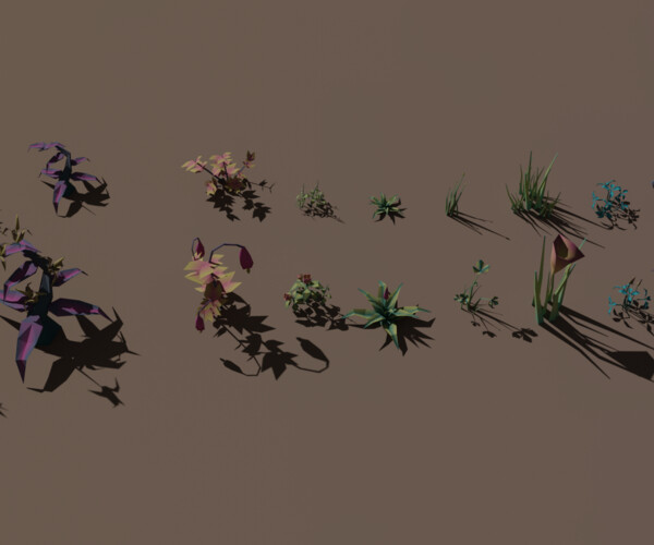 ArtStation - Low Poly 3D Flower Pack | Game Assets