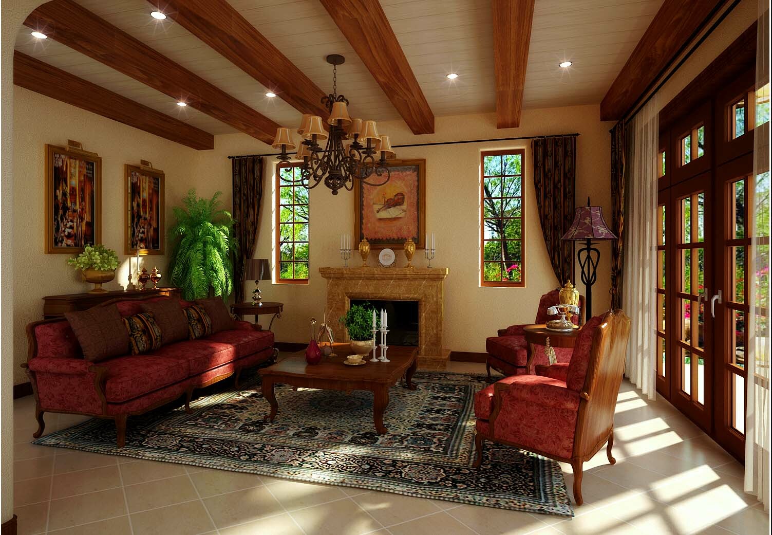 ArtStation - Fashionable rural style living room 1815 | Resources