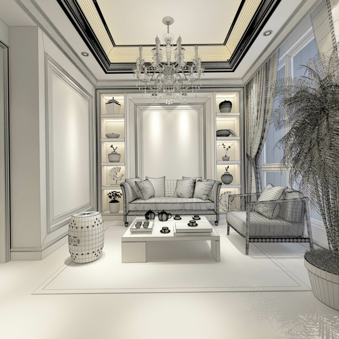 ArtStation - European-style living room design 42 | Resources