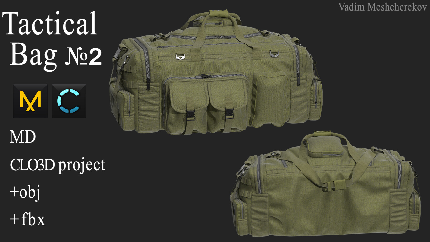 ArtStation - Tactical Bag №2. Marvelous Designer / Clo 3D project +obj ...