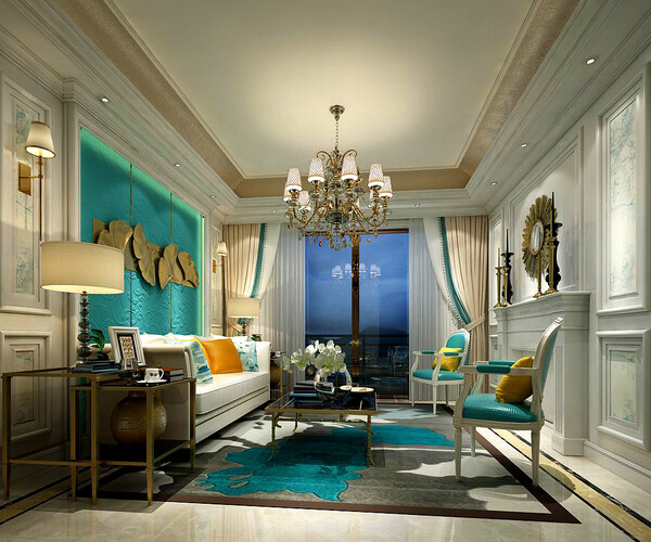 ArtStation - European-style living room design 45 | Resources