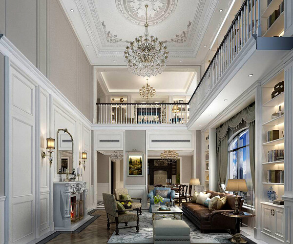 ArtStation - European-style living room design 61 | Resources