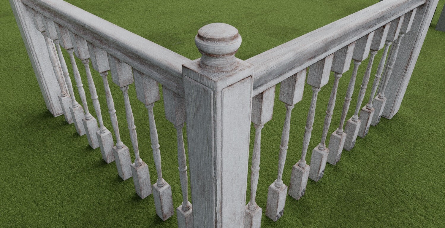 ArtStation - Banister & Handrail Set | Game Assets