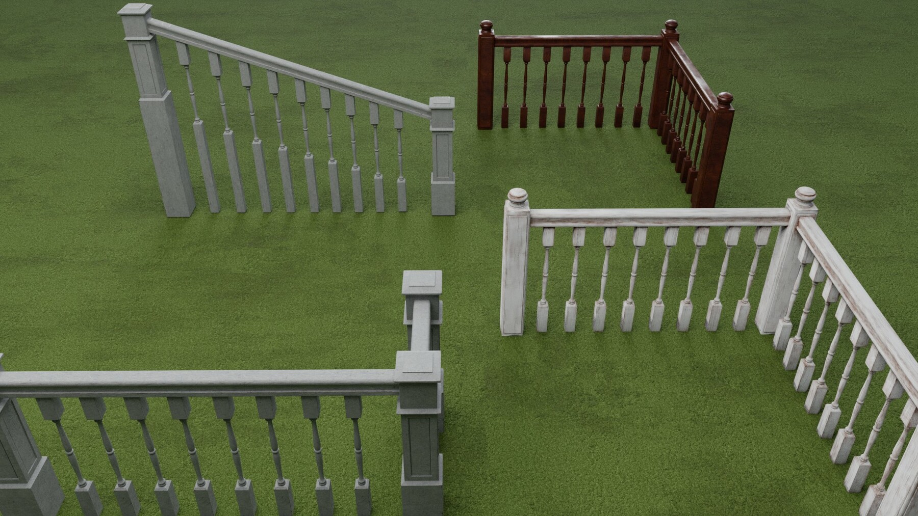 ArtStation - Banister & Handrail Set | Game Assets