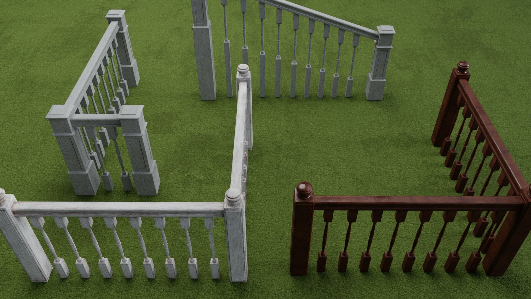 ArtStation - Banister & Handrail Set | Game Assets