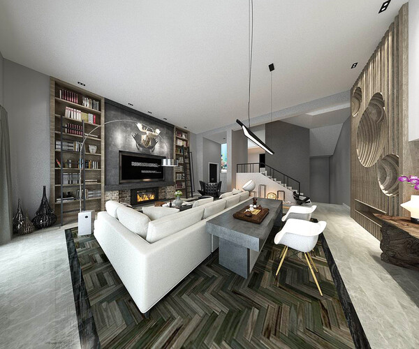 ArtStation - Stylish avant-garde living room design 12 | Resources
