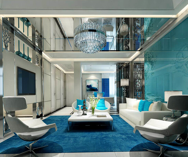 ArtStation - Stylish avant-garde living room design 20 | Resources