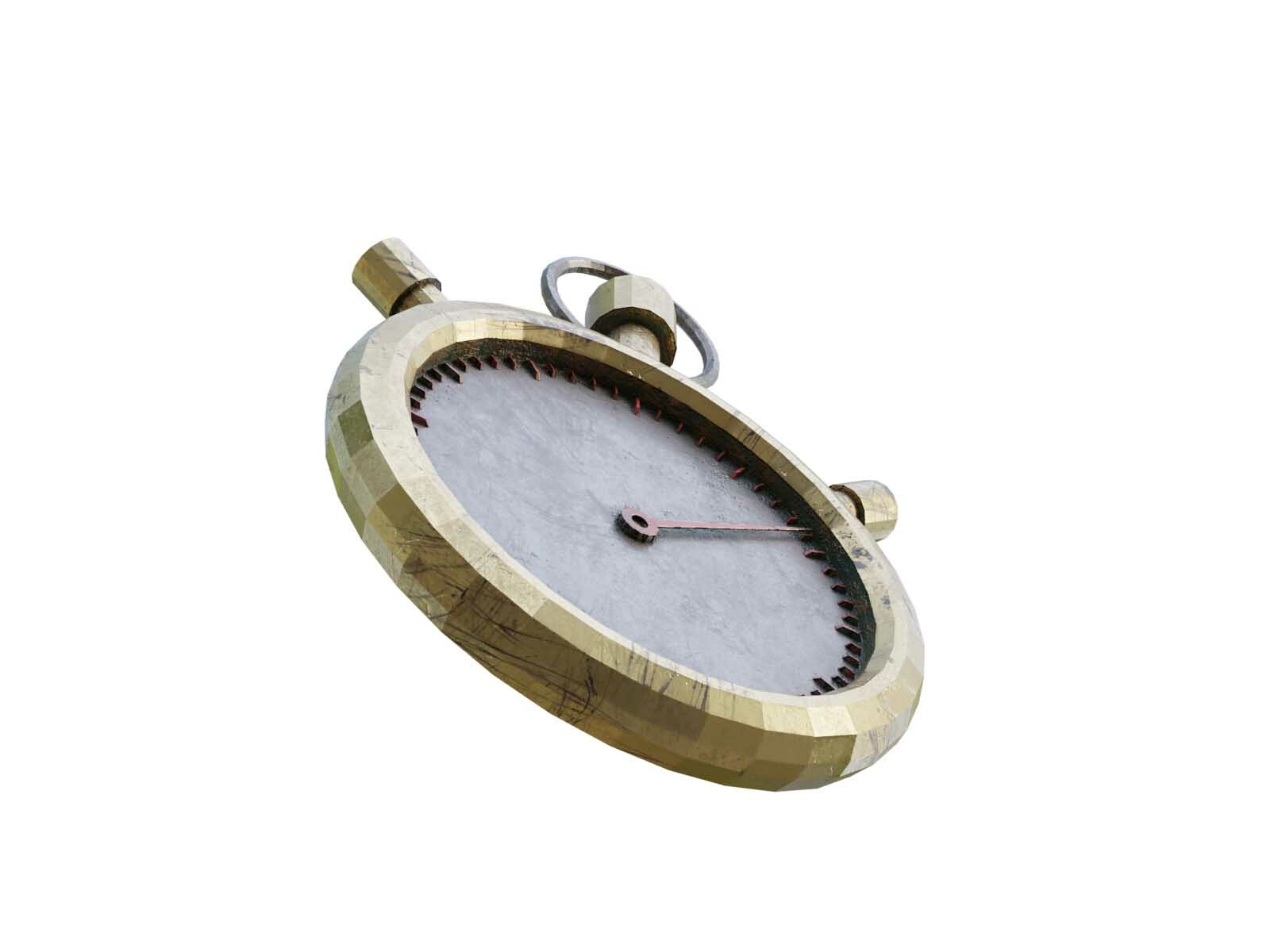 ArtStation - Gold Retro Stopwatch Low Poly 3D Model | Game Assets