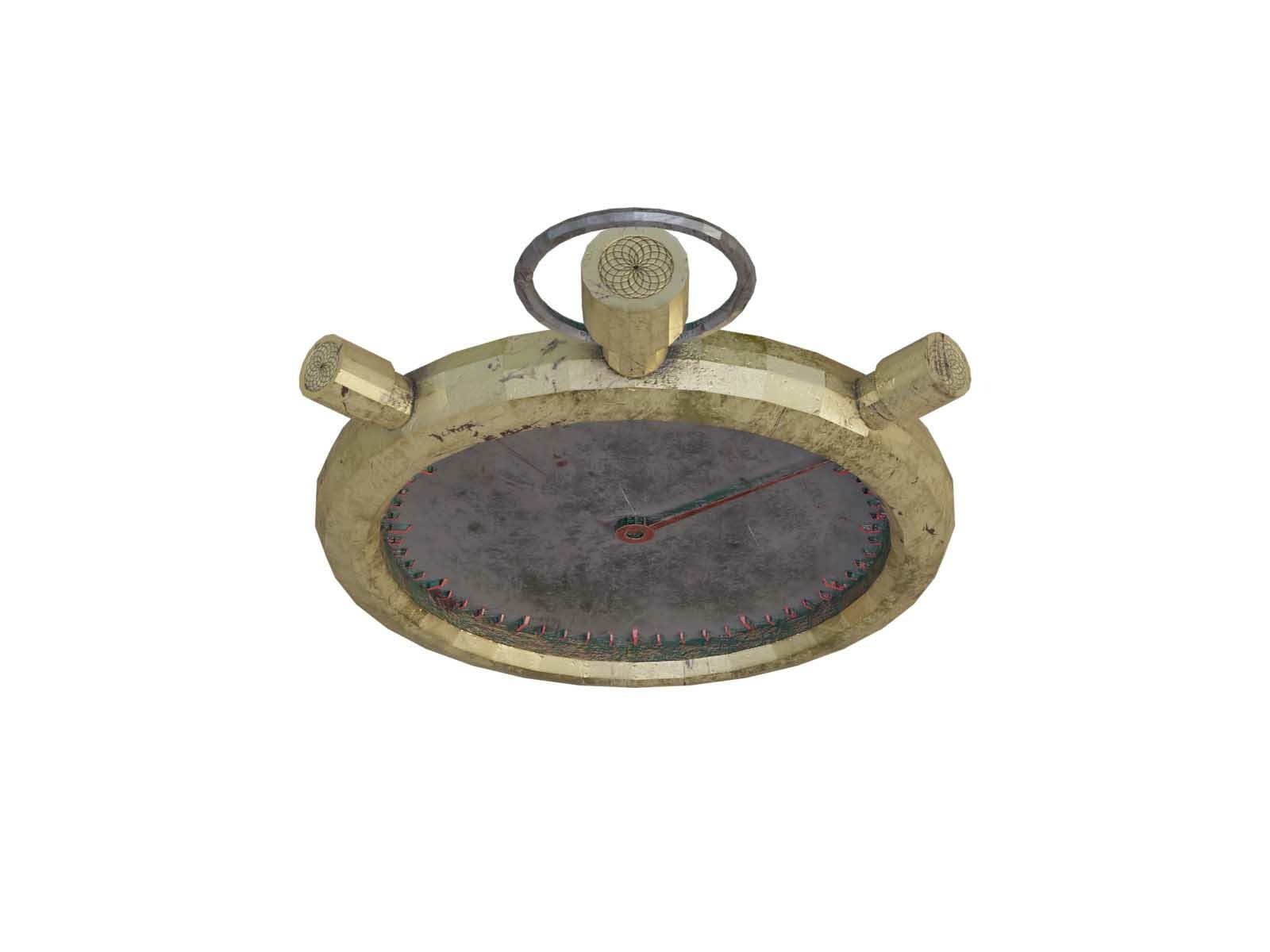 ArtStation - Gold Retro Stopwatch Low Poly 3D Model | Game Assets