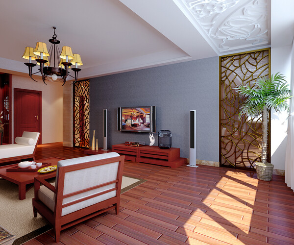 ArtStation - The fashionable Chinese vintage dining room is 1863 ...