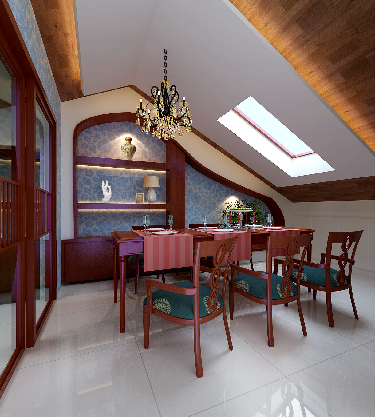 ArtStation - The fashionable Chinese vintage dining room is 1863 ...