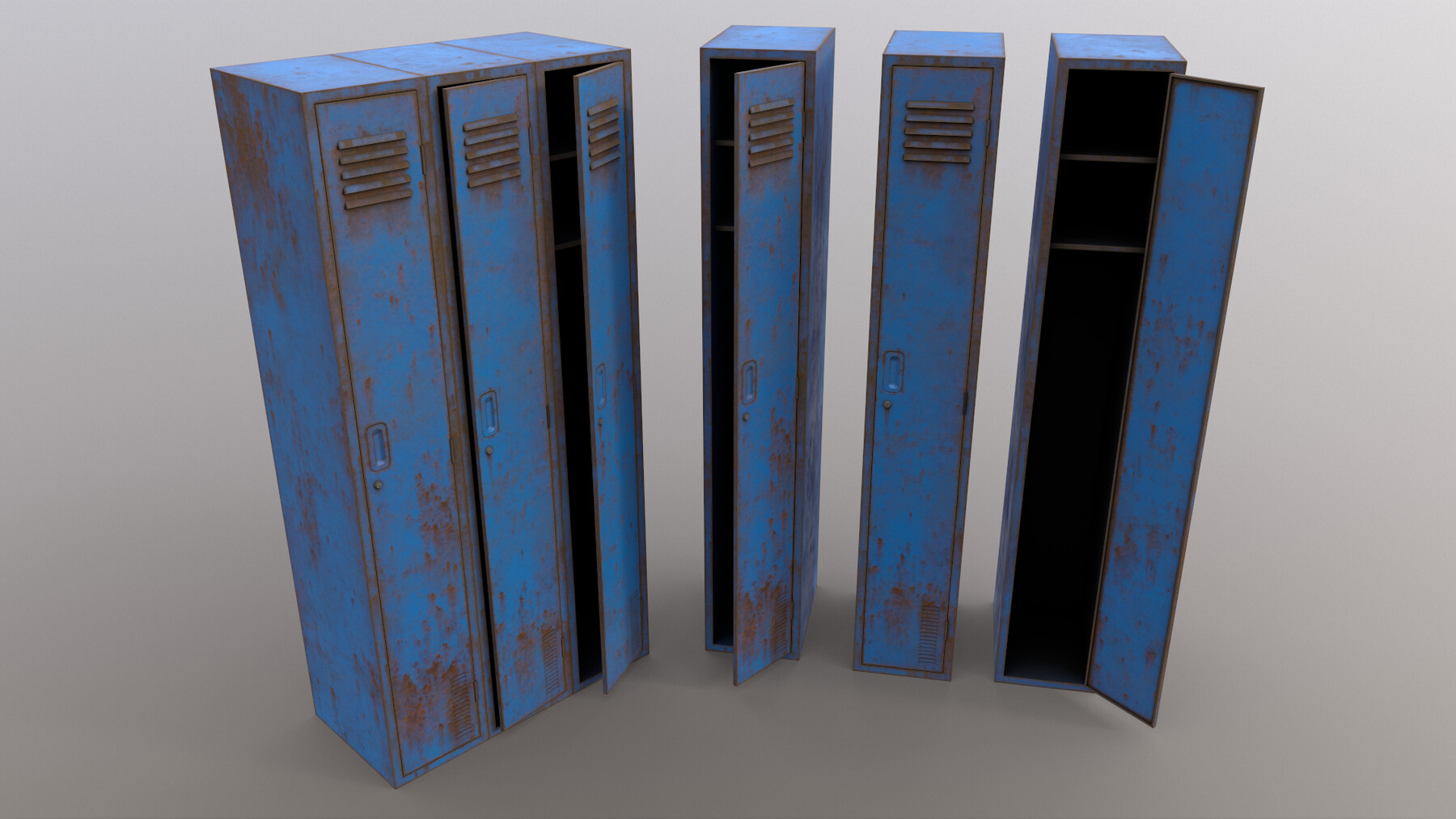 ArtStation - PBR School Gym Locker 03 - Blue Light | Game Assets