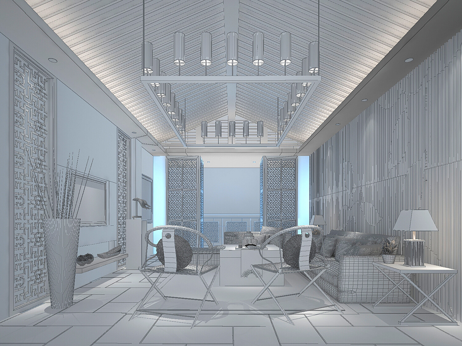 ArtStation - Chinese style fashionable vintage room 1805 | Resources