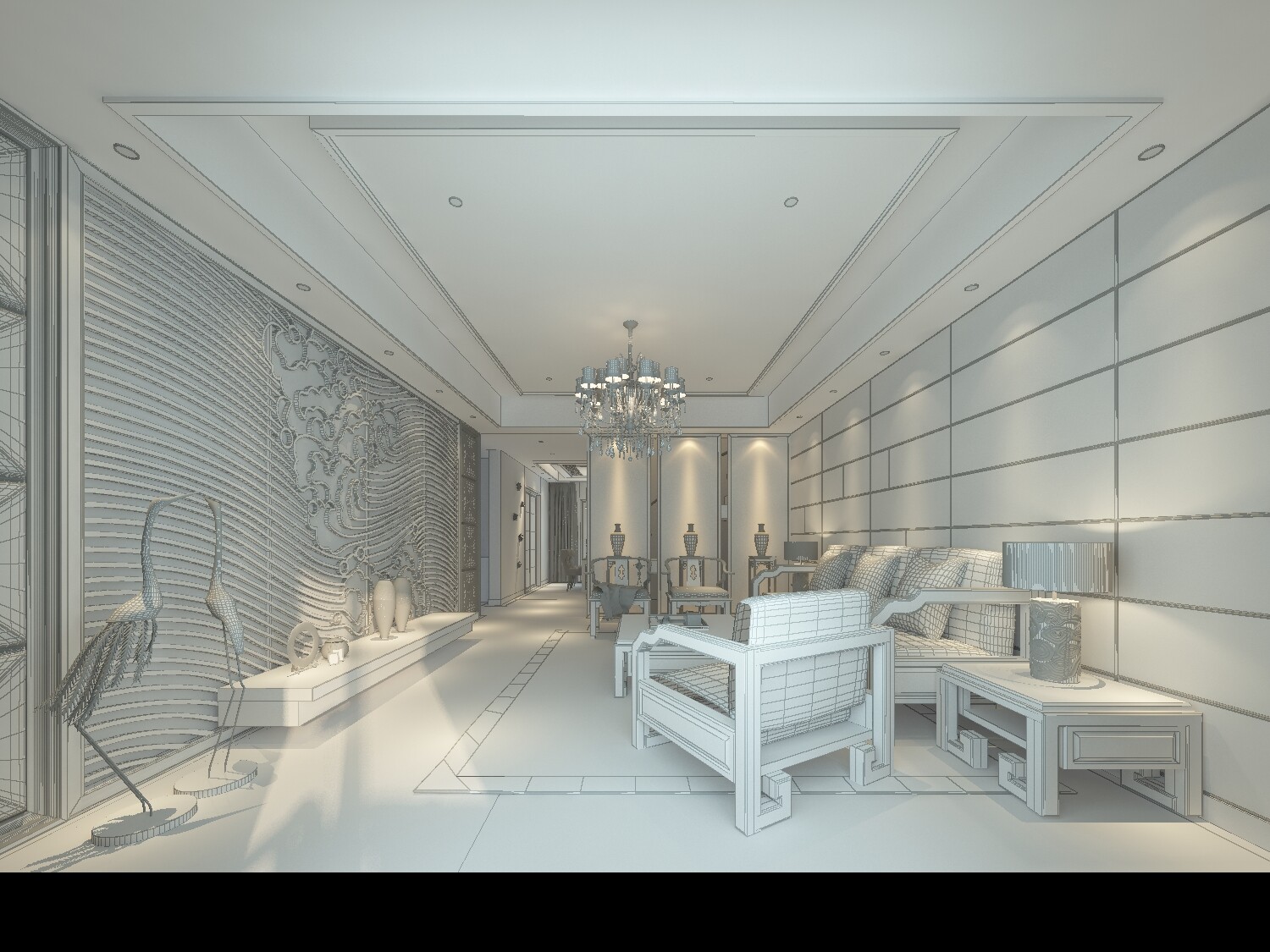 ArtStation - Chinese style fashionable vintage room 1807 | Resources