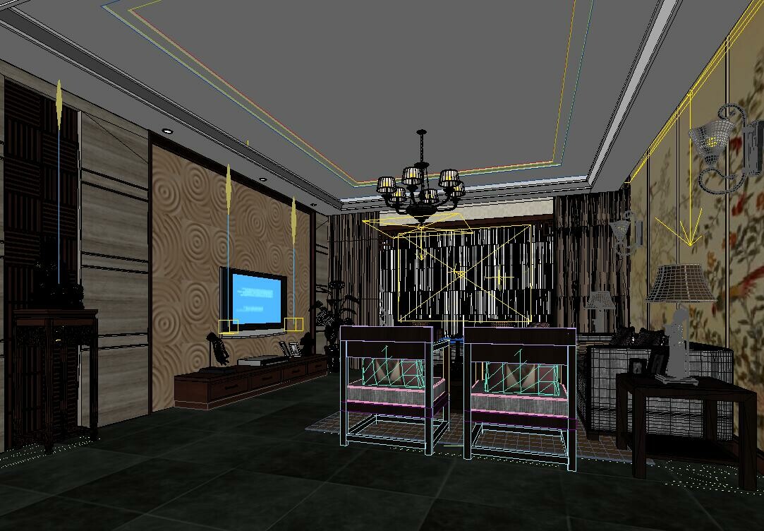 ArtStation - Chinese style fashionable vintage room 1819 | Resources