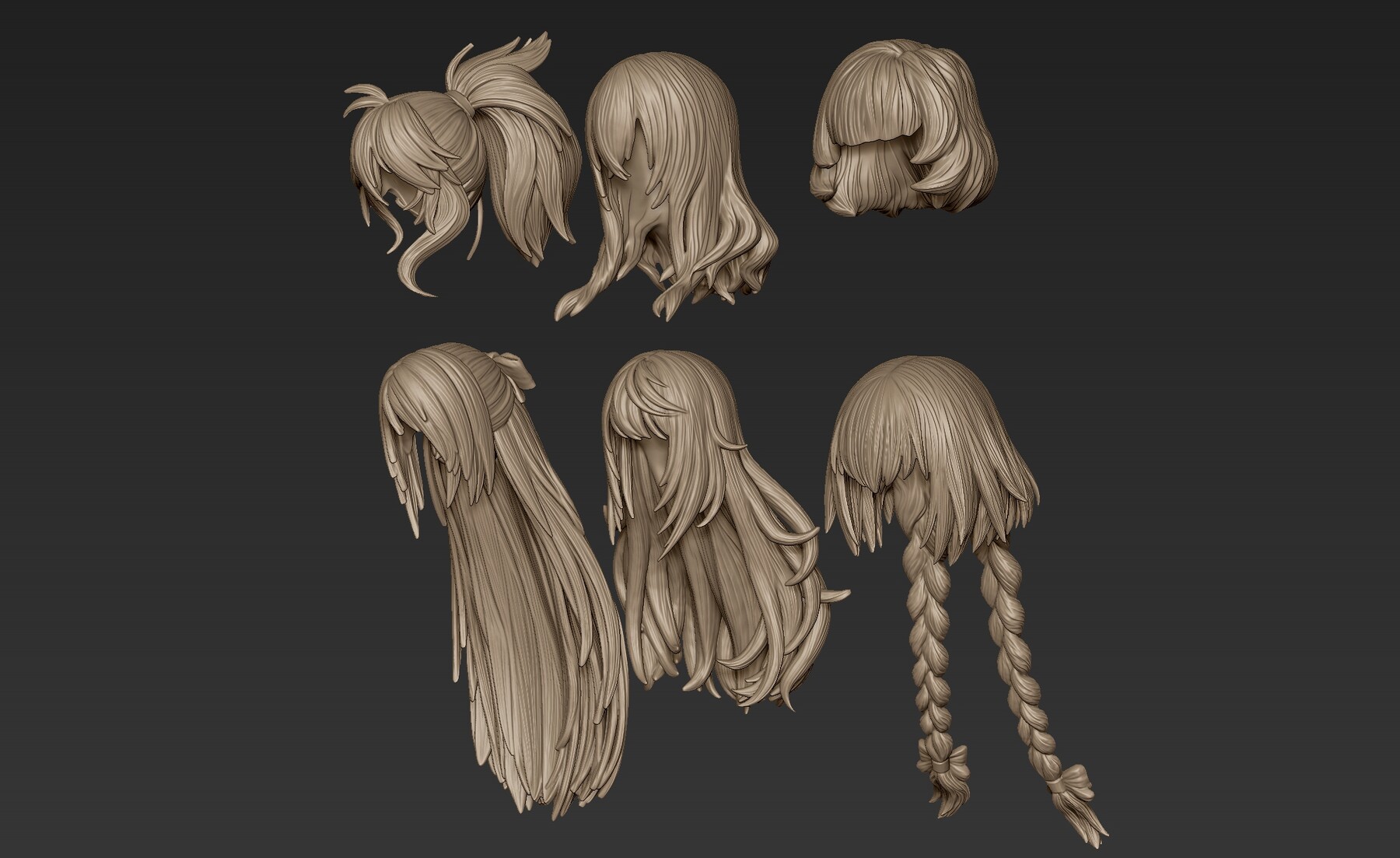 ArtStation - Hair Collection 7 | Resources