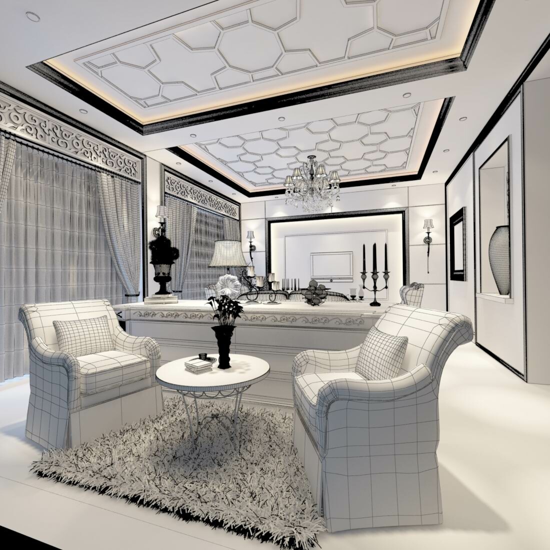 ArtStation - Avant-garde luxury family living room 103 | Resources