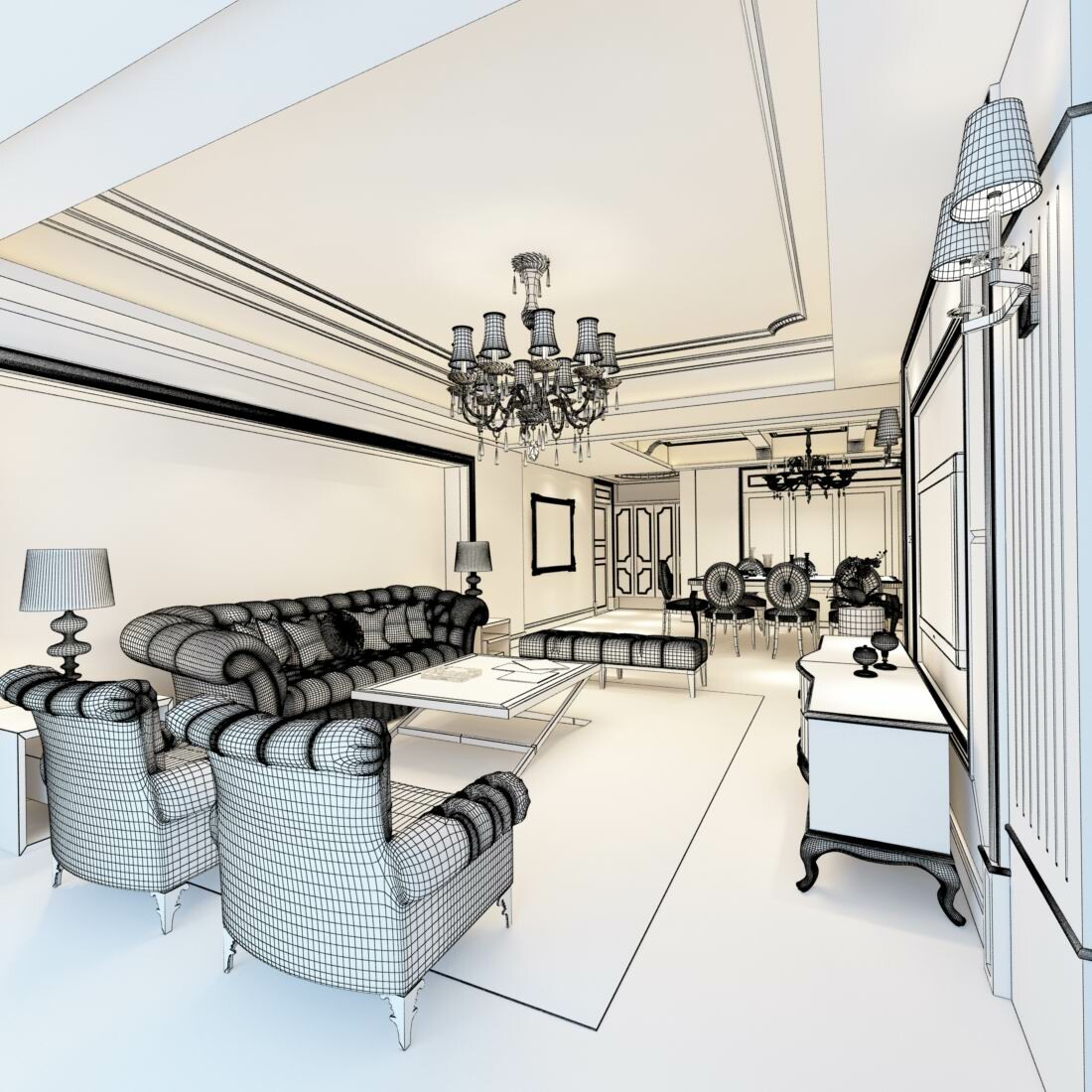 ArtStation - Avant-garde luxury family living room 104 | Resources