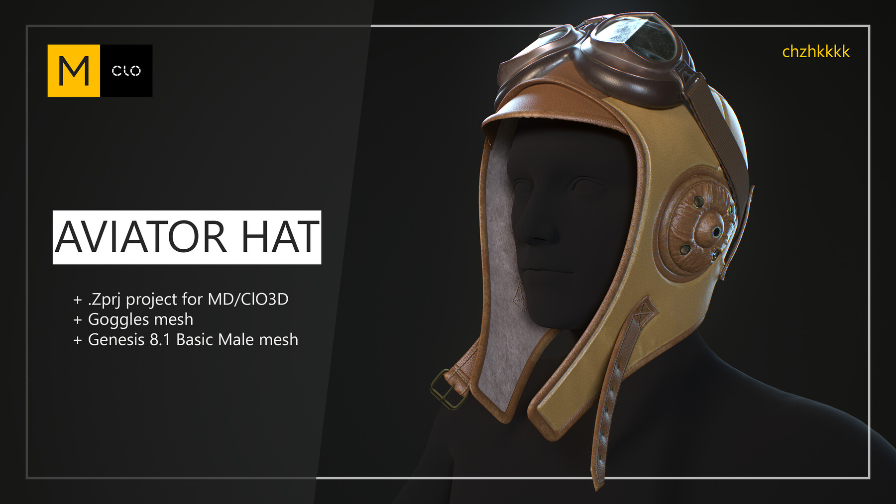 ArtStation - AVIATOR HAT MD/CLO3D PROJECT | Game Assets