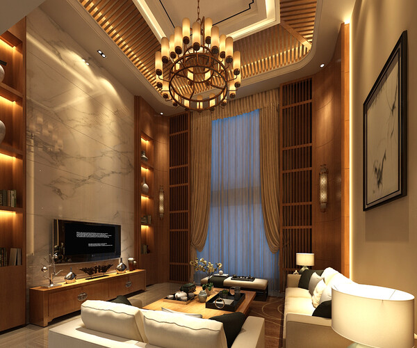 ArtStation - Chinese living room design 02 | Resources