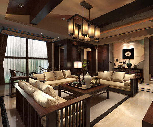 ArtStation - Chinese living room design 05 | Resources