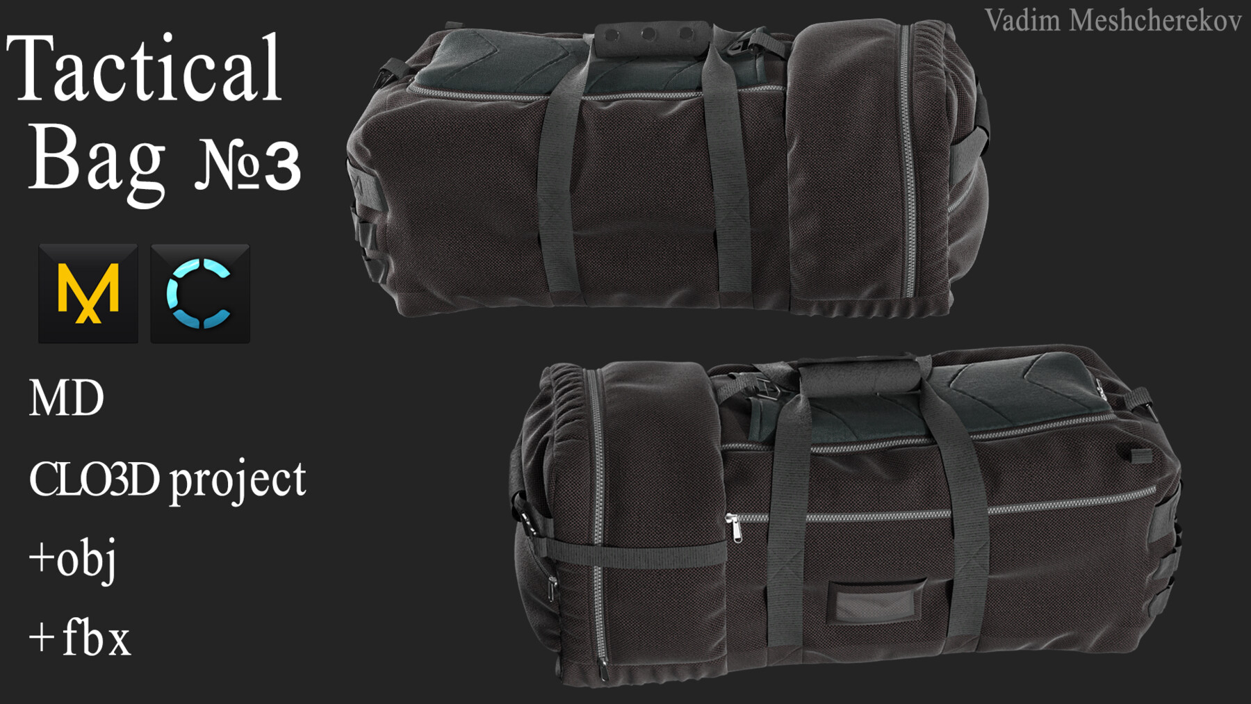 ArtStation - Tactical Bag №3. Marvelous Designer / Clo 3D project +obj ...