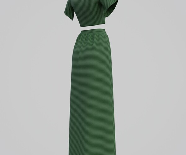 ArtStation - 3D Female clothing - 2piece outfit | Resources