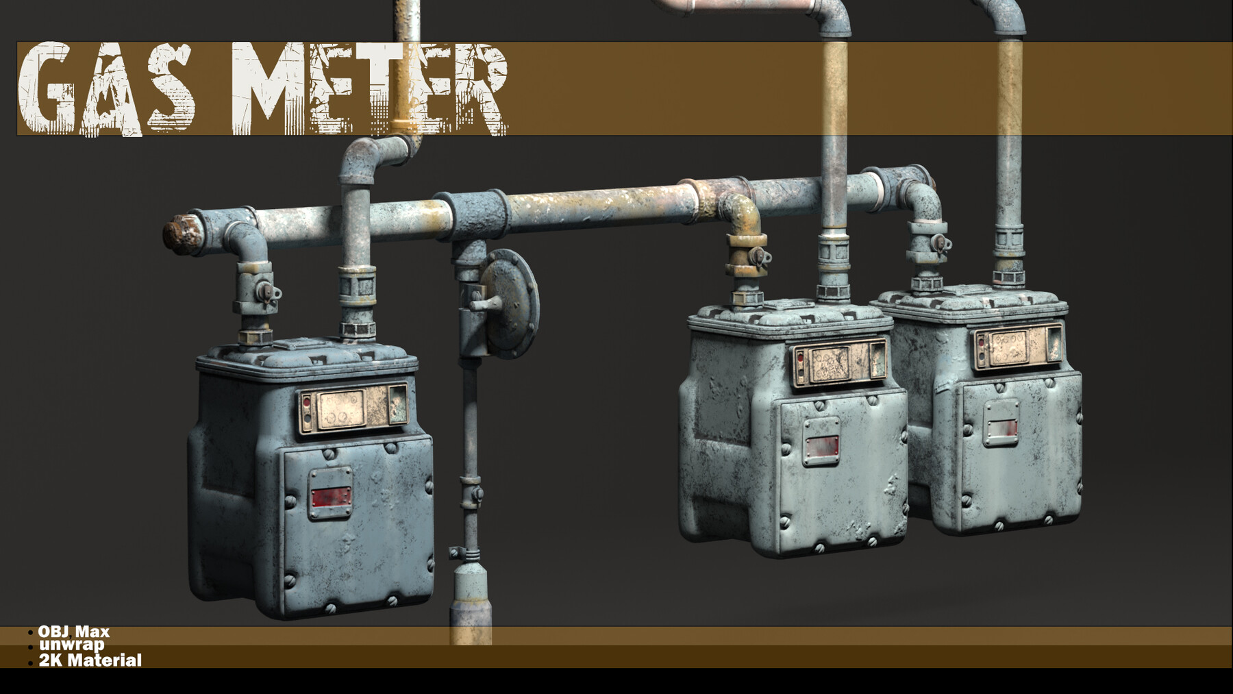 ArtStation - 2 Game asset 3D model _ Gas Meter | Game Assets