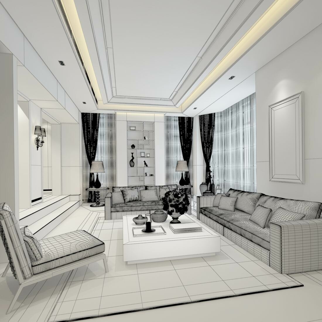 ArtStation - Fashionable avant-garde living room design 10 | Resources