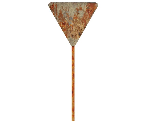 ArtStation - Yield Rusted and Old Sign Low-poly 3D model | Resources