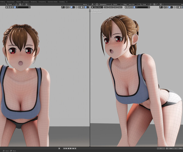 Artstation Anime Character Modeling And Animation Full Process Video Blender 293 Tutorials