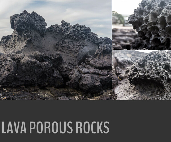 ArtStation - 183 photos of Black Lava Porous Rocks | Resources