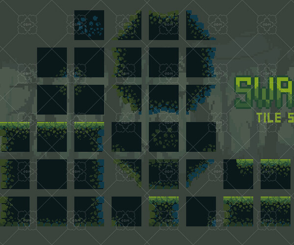 ArtStation - Swamp Tileset PixelArt | Game Assets