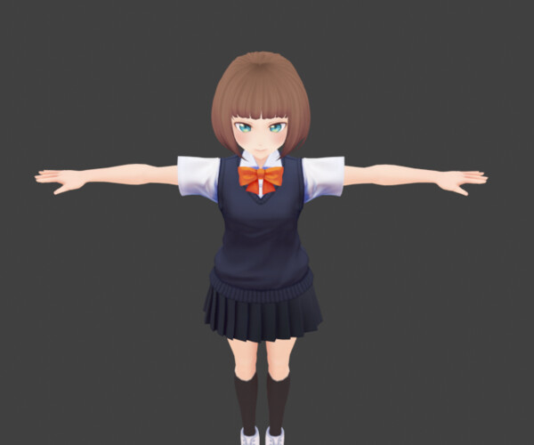 ArtStation - Rigged Anime Girl | Game Assets