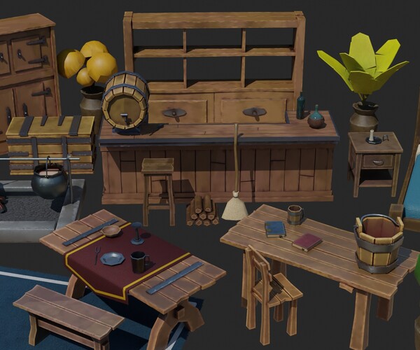 ArtStation - Stylized Tavern Props | Game Assets